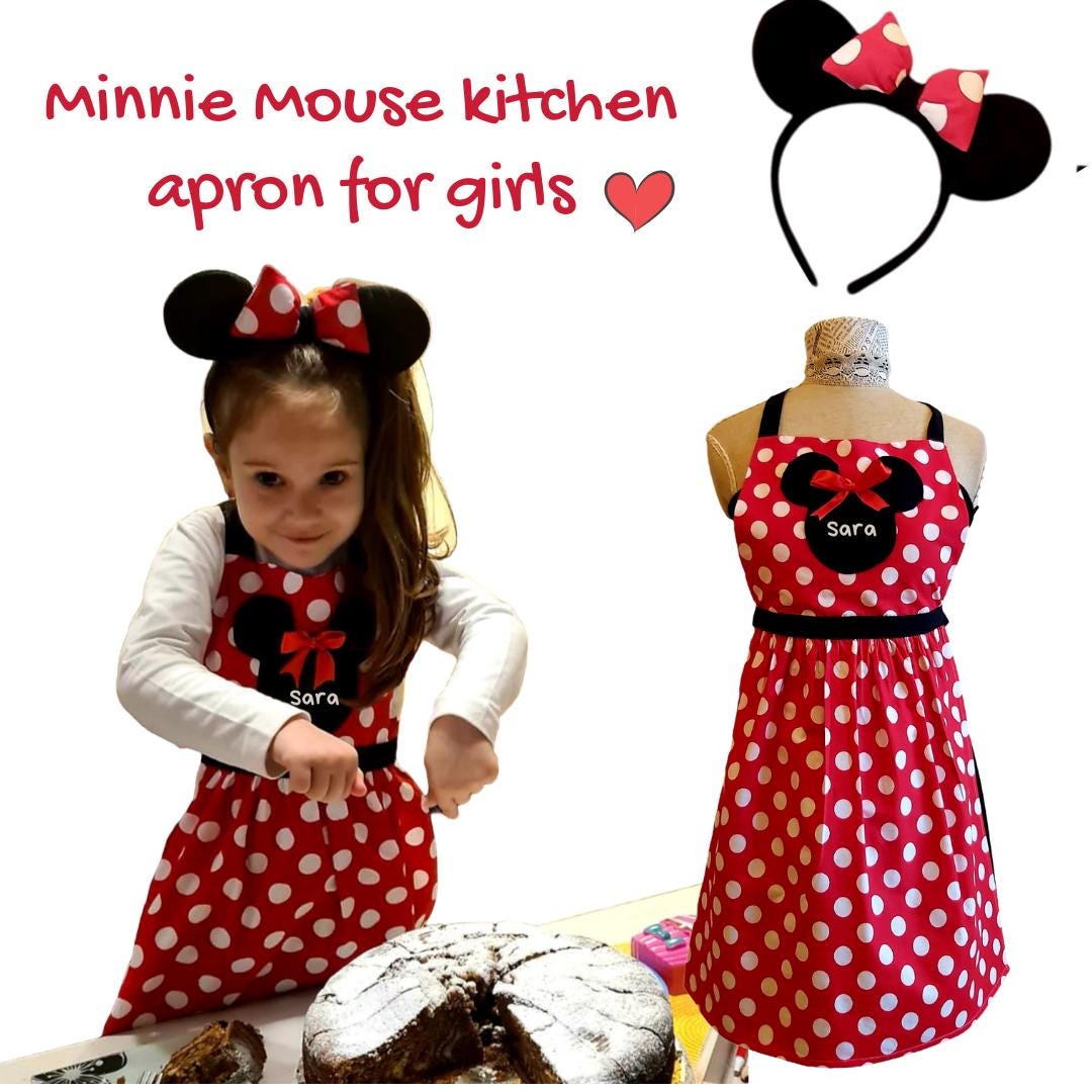 Minnie Mouse Apron, Creative Apron Woman Matching Aprons Couple, Mom ...
