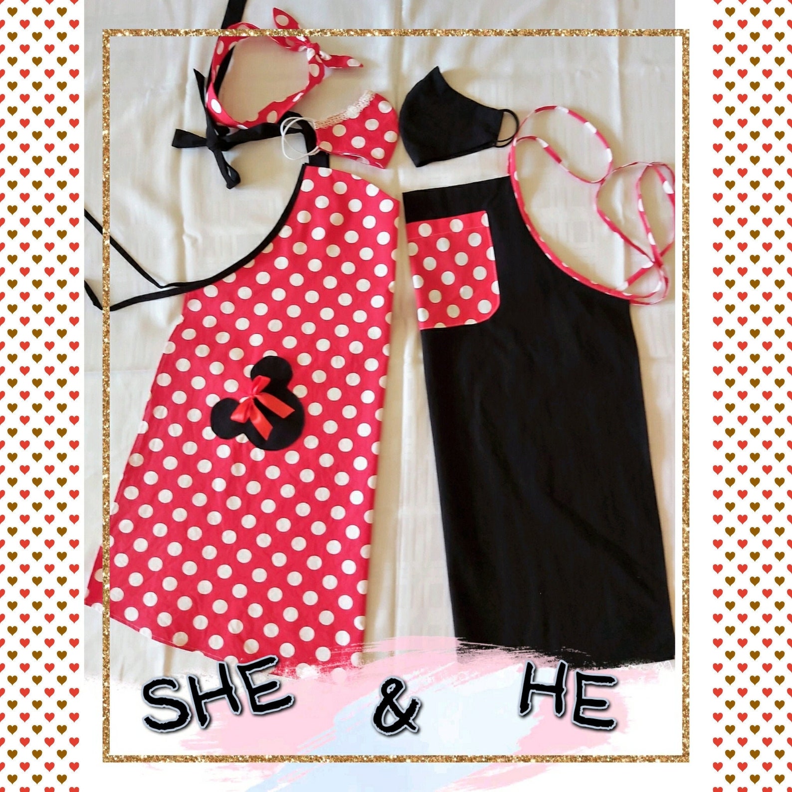 Aprons for Couples, Matching Aprons for She and He, Cute Aprons With ...