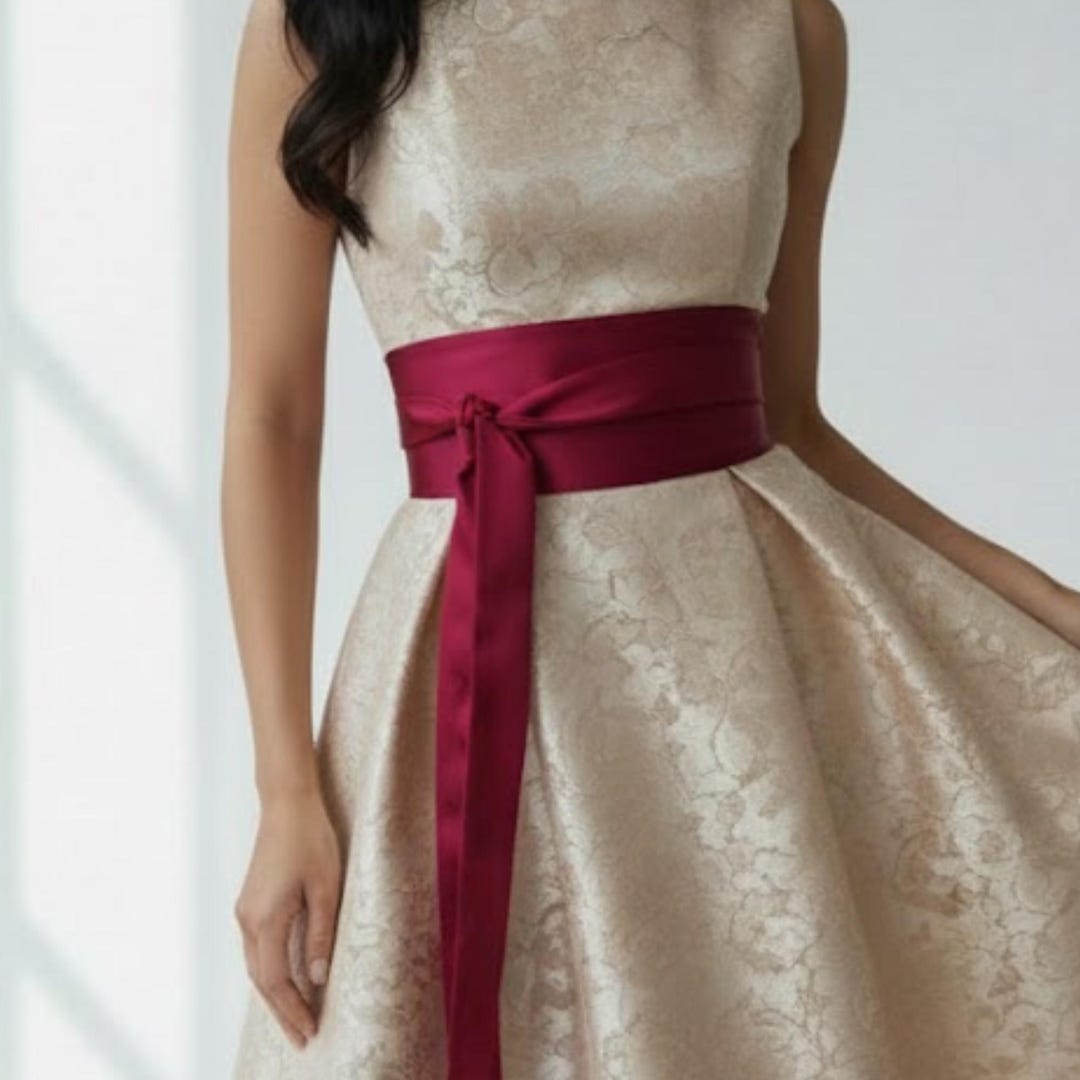 Wine Red Satin Belt Wedding Dress Sash Custom Size Formal Dress Sash ...