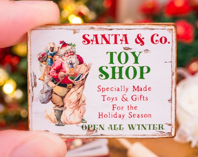 Made to Order Dollhouse Miniature Santa & Co. Toy Shop Sign - 1:12 ...