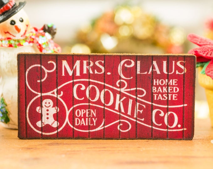 Made to Order Dollhouse Miniature Mrs. Claus Cookie Co. Sign ...