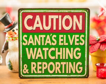Santa Watching Sign - Etsy