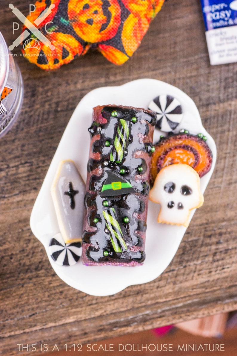 Dollhouse Miniature Bewitching Marbled Halloween Swiss Roll - Etsy