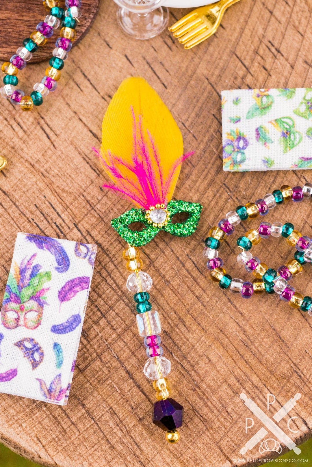 Dollhouse Miniature Mardi Gras Mask - Carnival Mask - Decorative Mask ...