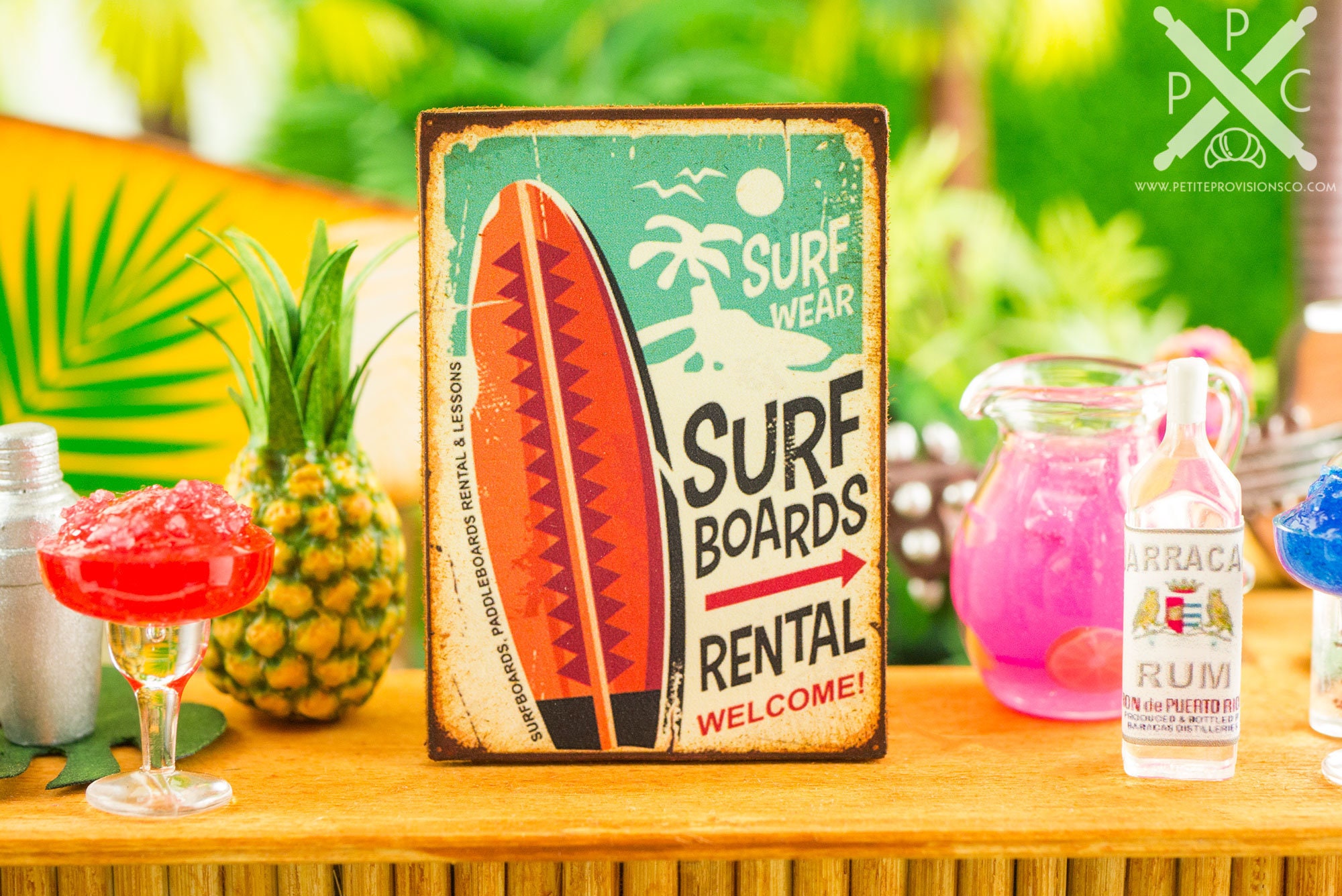 Made to Order Dollhouse Miniature Surf Board Rental Sign - Retro Style ...