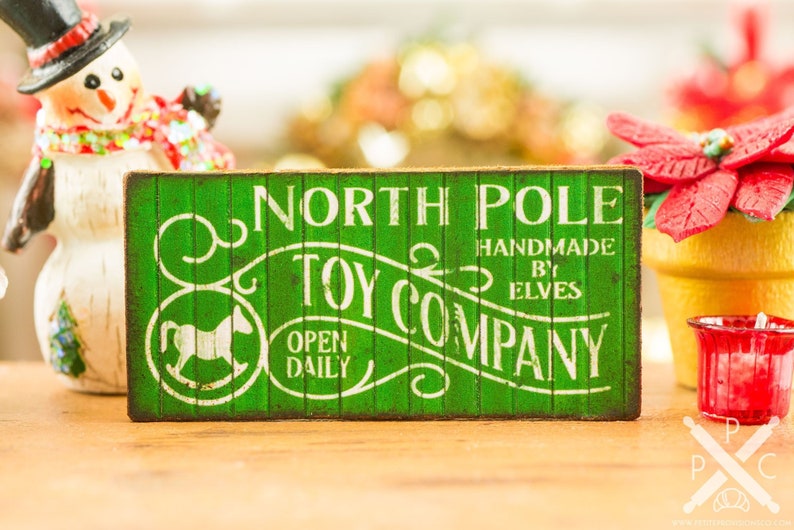 Made to Order Dollhouse Miniature North Pole Toy Company Sign | Etsy