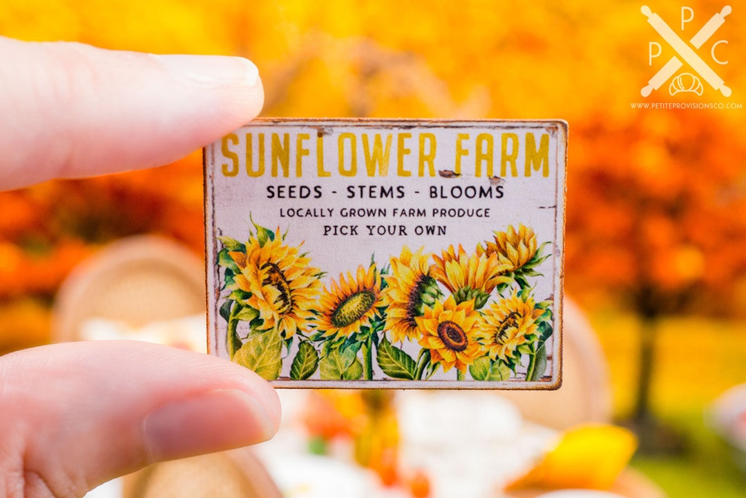 Dollhouse Miniature Sunflower Farm Sign Decorative Fall Sign - Etsy