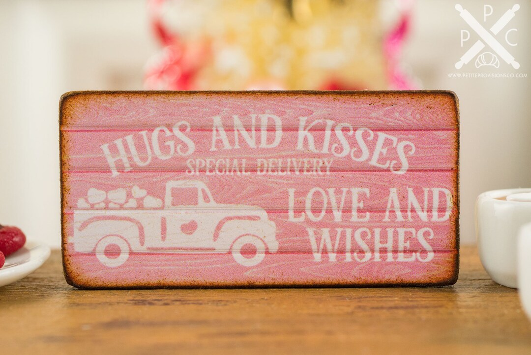 Made to Order Dollhouse Miniature Hugs and Kisses Love and Wishes ...