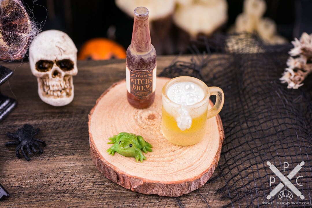 Dollhouse Miniature Witchs Brew Beer and Toad Set 1:12 Dollhouse ...