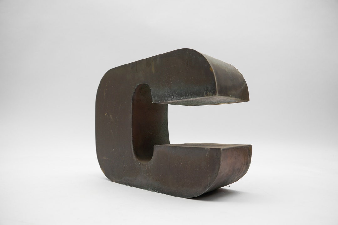 Beautiful Patinated Copper Letter "c" Mid-century Modern, 1960s Germany ...