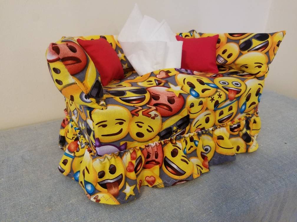 Emoticon Emoji Couch Tissue Box Cover | Etsy