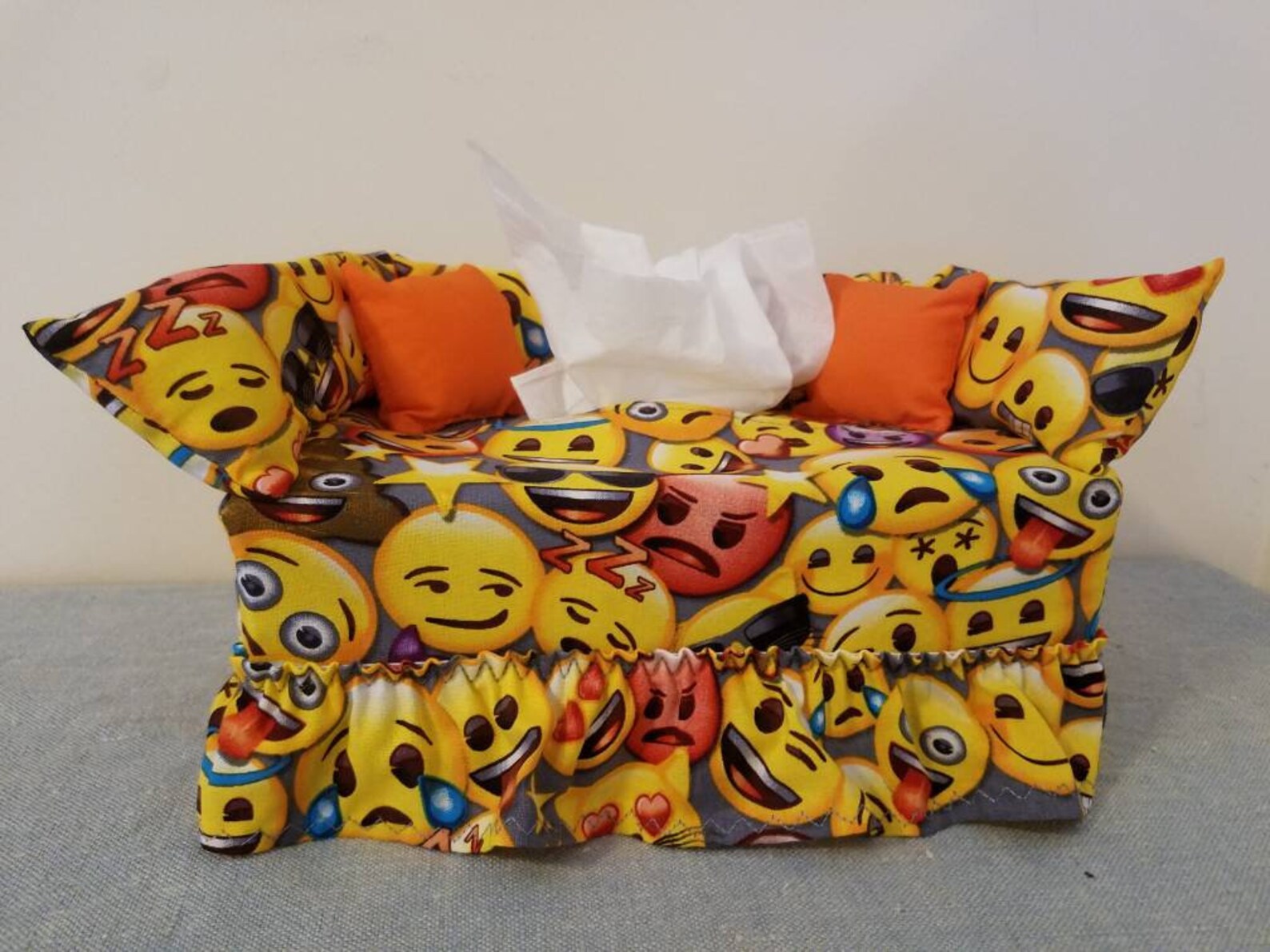 Emoticon Emoji Couch Tissue Box Cover - Etsy