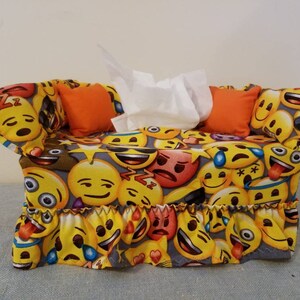 Emoticon Emoji Couch Tissue Box Cover - Etsy
