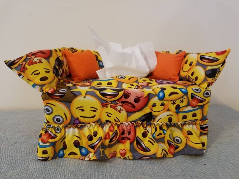 Emoticon Emoji Couch Tissue Box Cover - Etsy