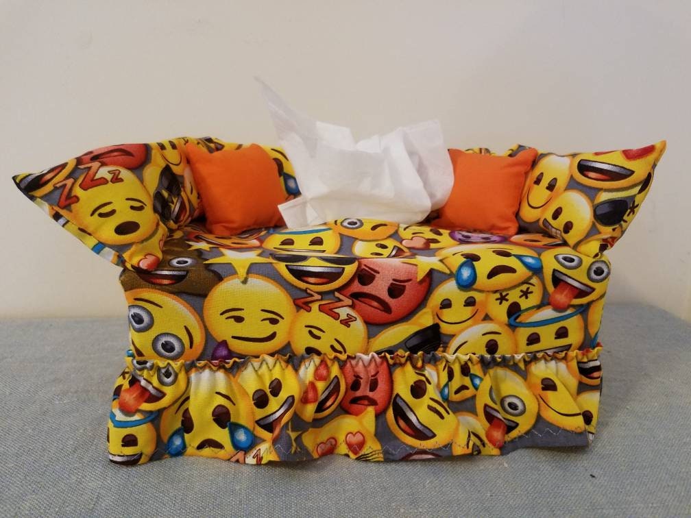 Emoticon Emoji Couch Tissue Box Cover - Etsy