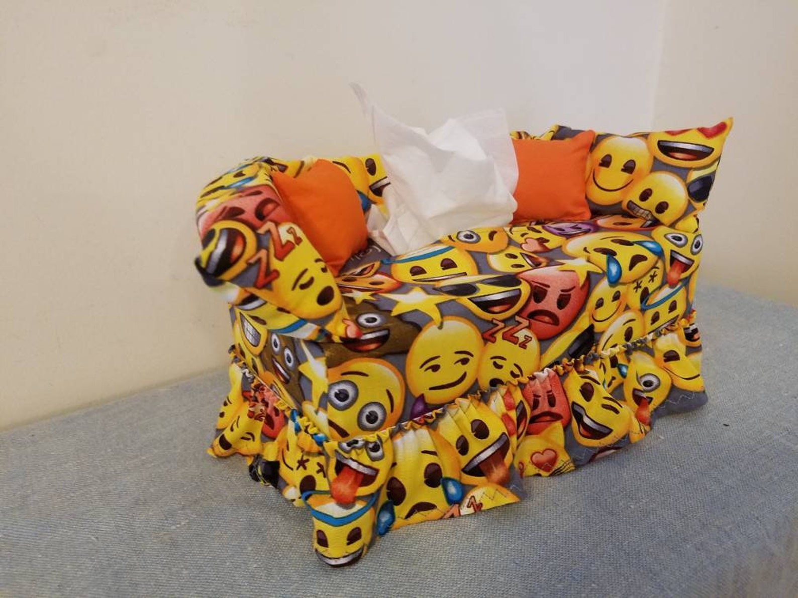 Emoticon Emoji Couch Tissue Box Cover - Etsy