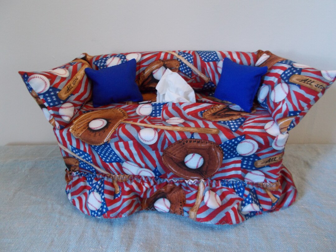 Baseball Couch Tissue Box Cover - Etsy