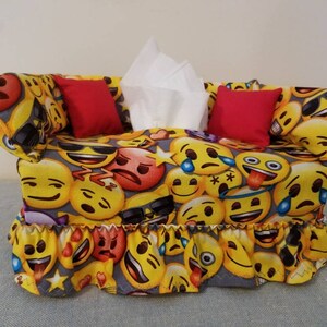 Emoticon Emoji Couch Tissue Box Cover - Etsy
