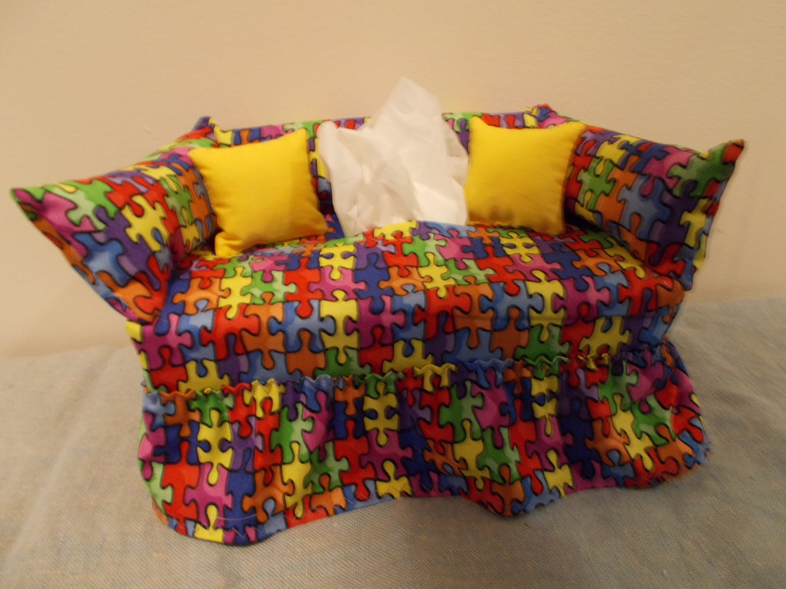 Jigsaw Puzzle Tissue Box Cover - Etsy