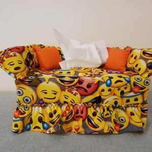 Emoticon Emoji Couch Tissue Box Cover - Etsy