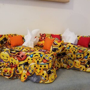 Emoticon Emoji Couch Tissue Box Cover - Etsy