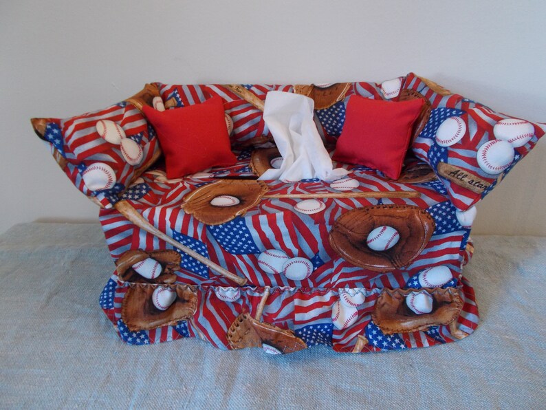 Baseball Couch Tissue Box Cover - Etsy