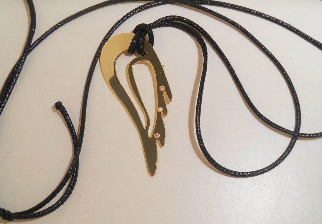 Angelic Wing, Gold Plated Pendant, Handmade Wing, Gold Plated Wing ...