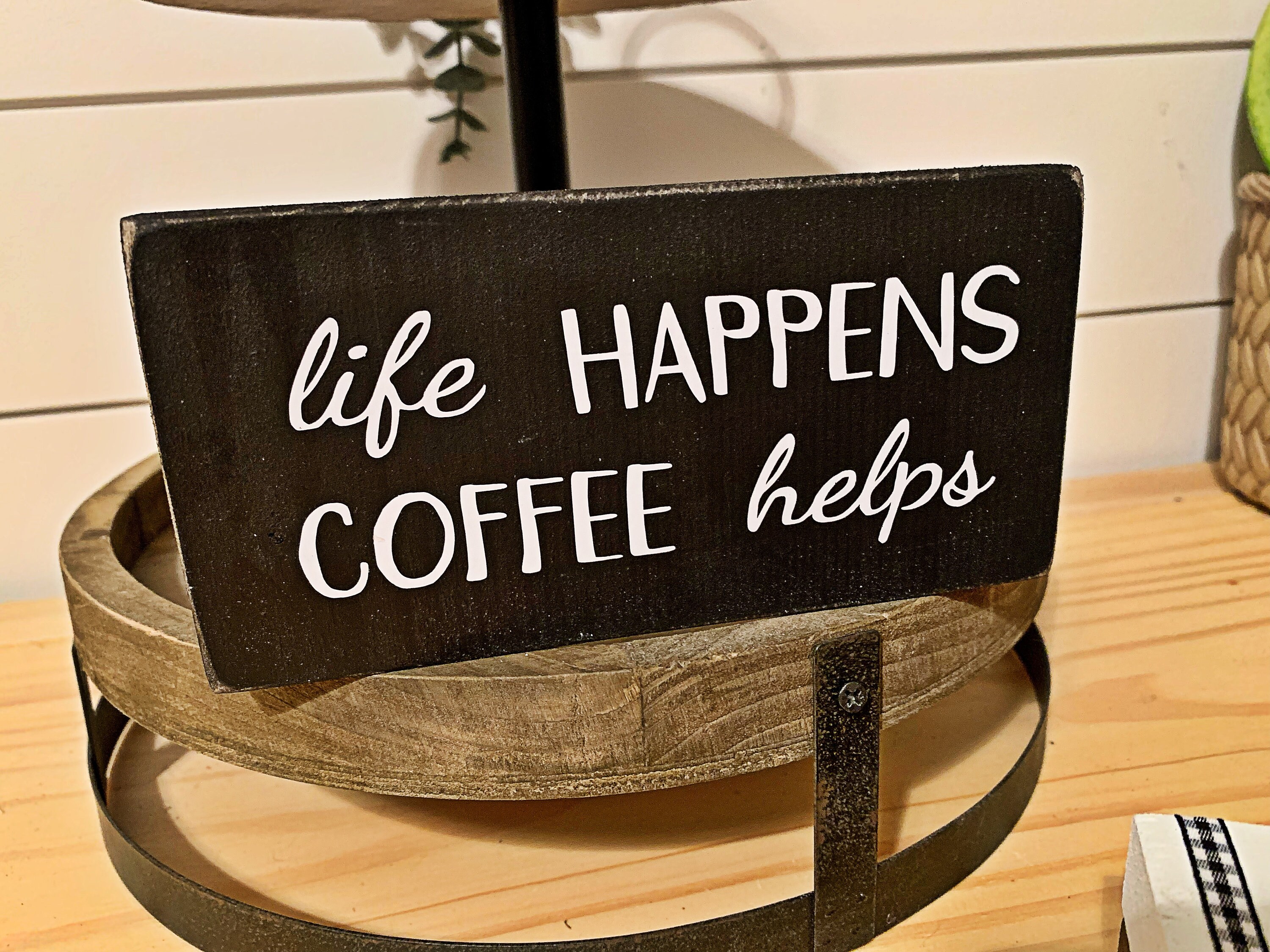 Coffee Tiered Tray Set//rustic Tiered Tray Decor//coffee Lover - Etsy