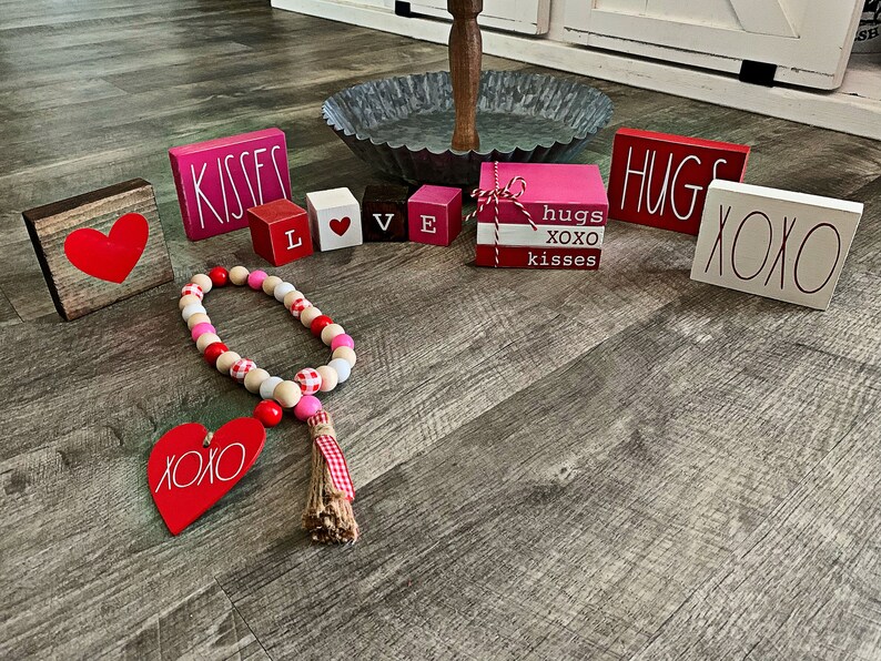 Valentines Day Tiered Tray Decor Set//rae Dunn Inspired - Etsy