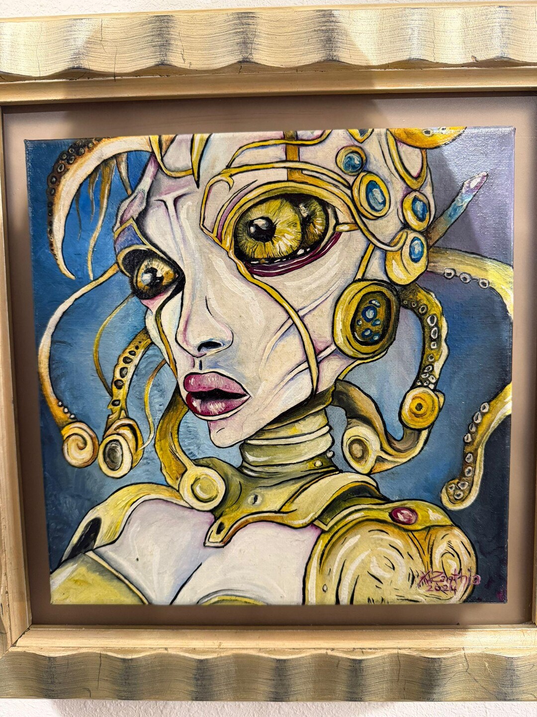 Sentinel of the Abyss Oil Painting 15x15 by Xzanthia - Etsy