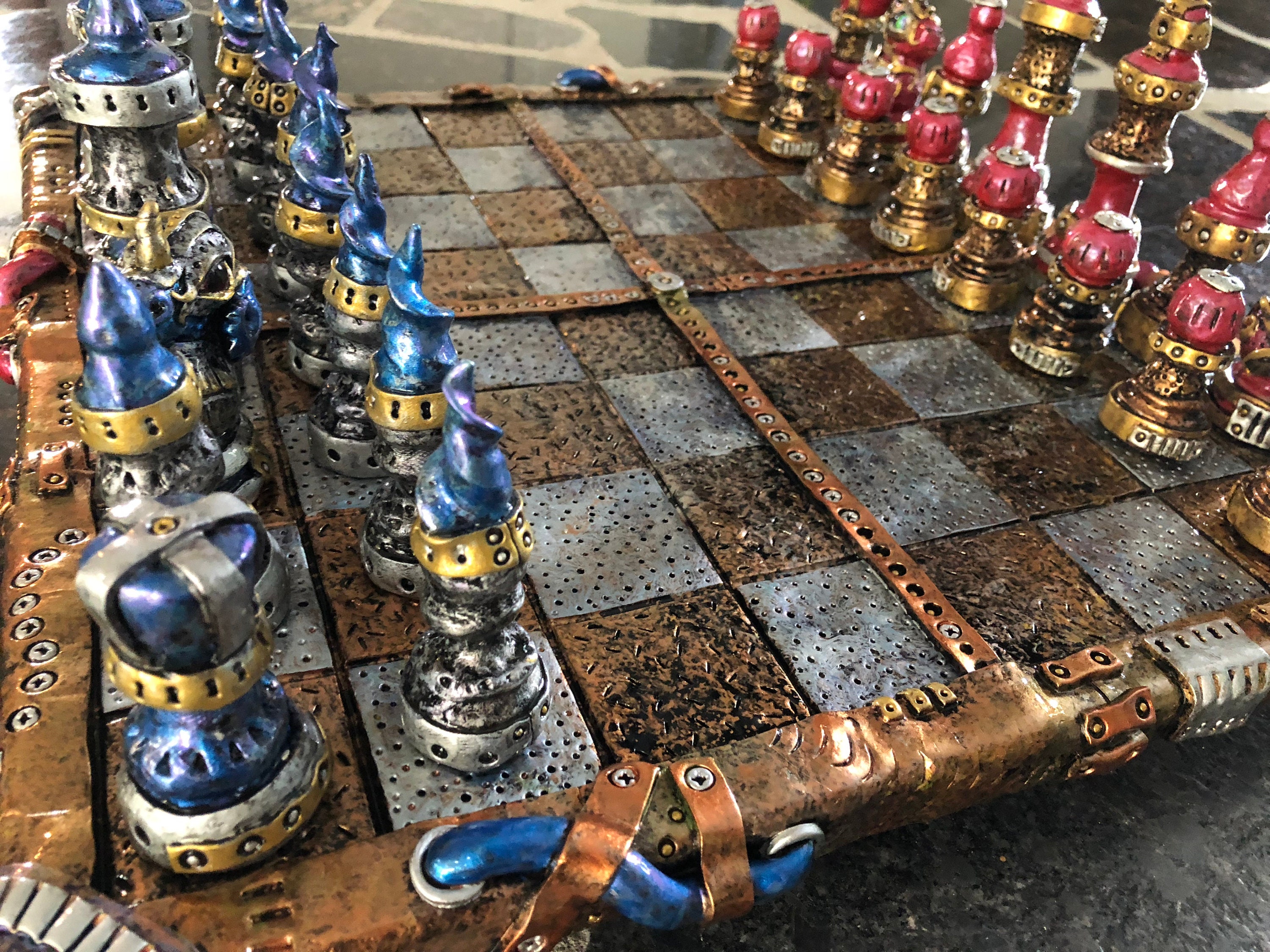 Fire Unicorn & Ice Dragon Steampunk Chess Set - Etsy