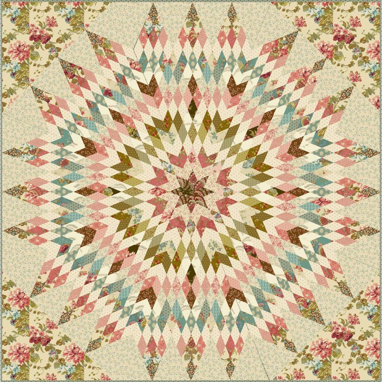 Amaryllis Primrose Quilt Kit by Edyta Sitar of Laundry Basket Quilts ...