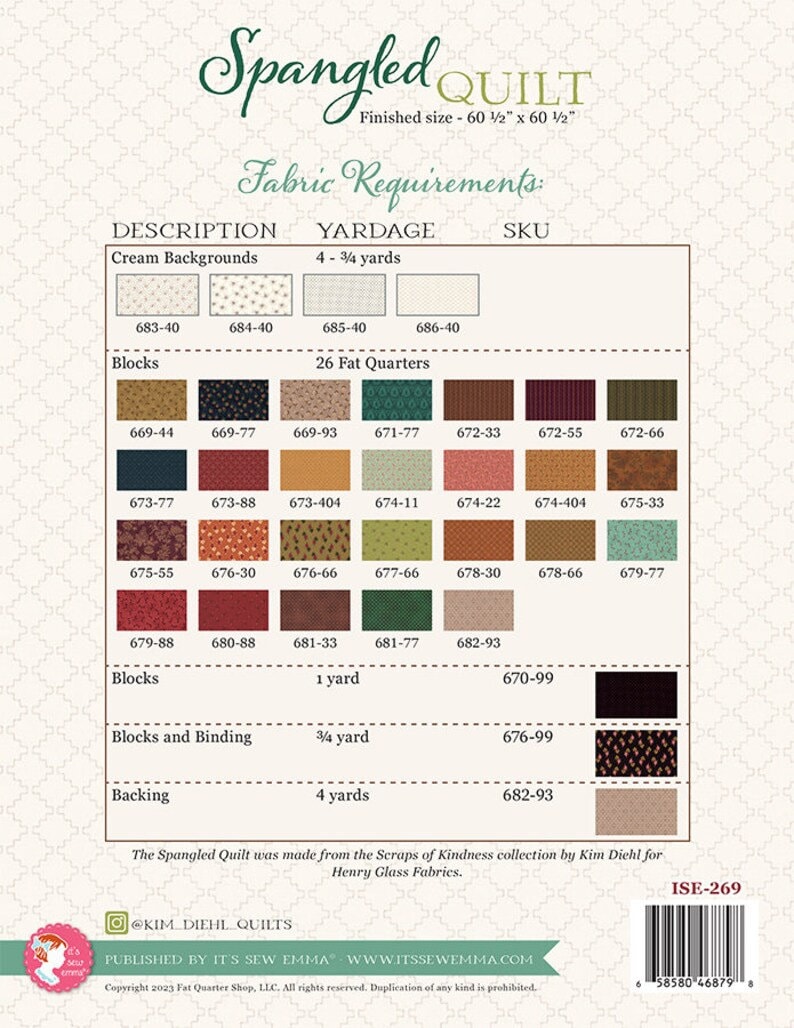 Spangled Quilt Pattern by Kim Diehl - Etsy