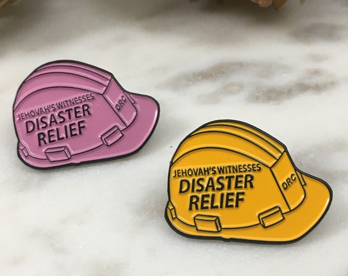 JW Disaster Relief Yellow Hard Hat Lapel Pin LOT of 1 | Etsy