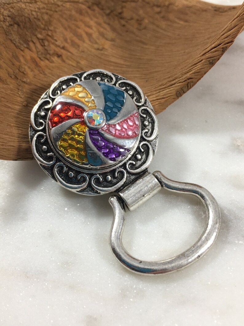 Multi-color Pinwheel With Rhinestone Double-heart 18MM Snap | Etsy