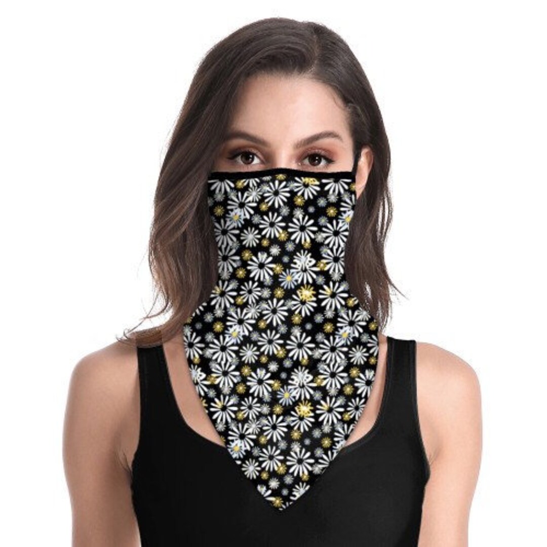 Womens Daisy Design Social Distancing Neck Gaiter Washable Reusable ...