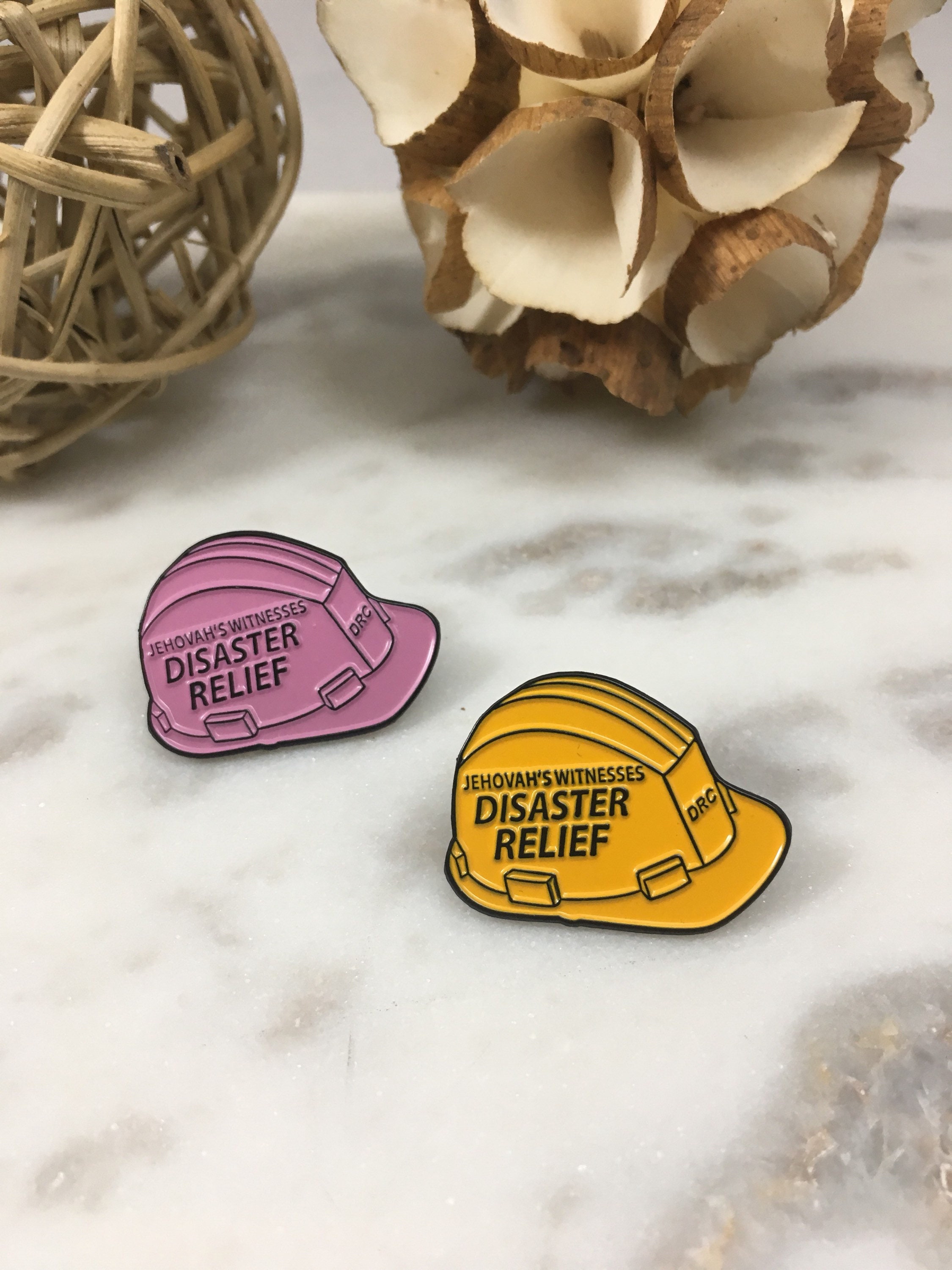 JW Disaster Relief Yellow Hard Hat Lapel Pin LOT of 1 | Etsy