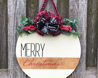 Round christmas sign | Etsy