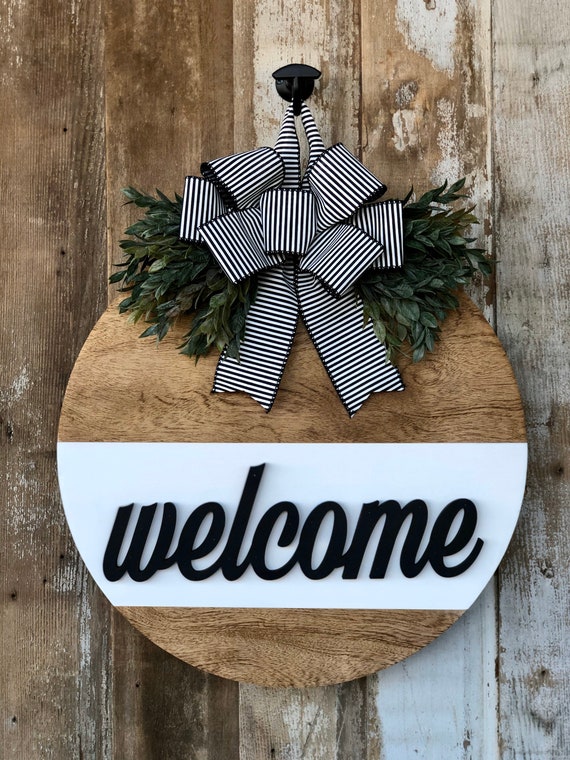 Welcome Home Door Hanger Front Door Decor Wood Door Sign | Etsy
