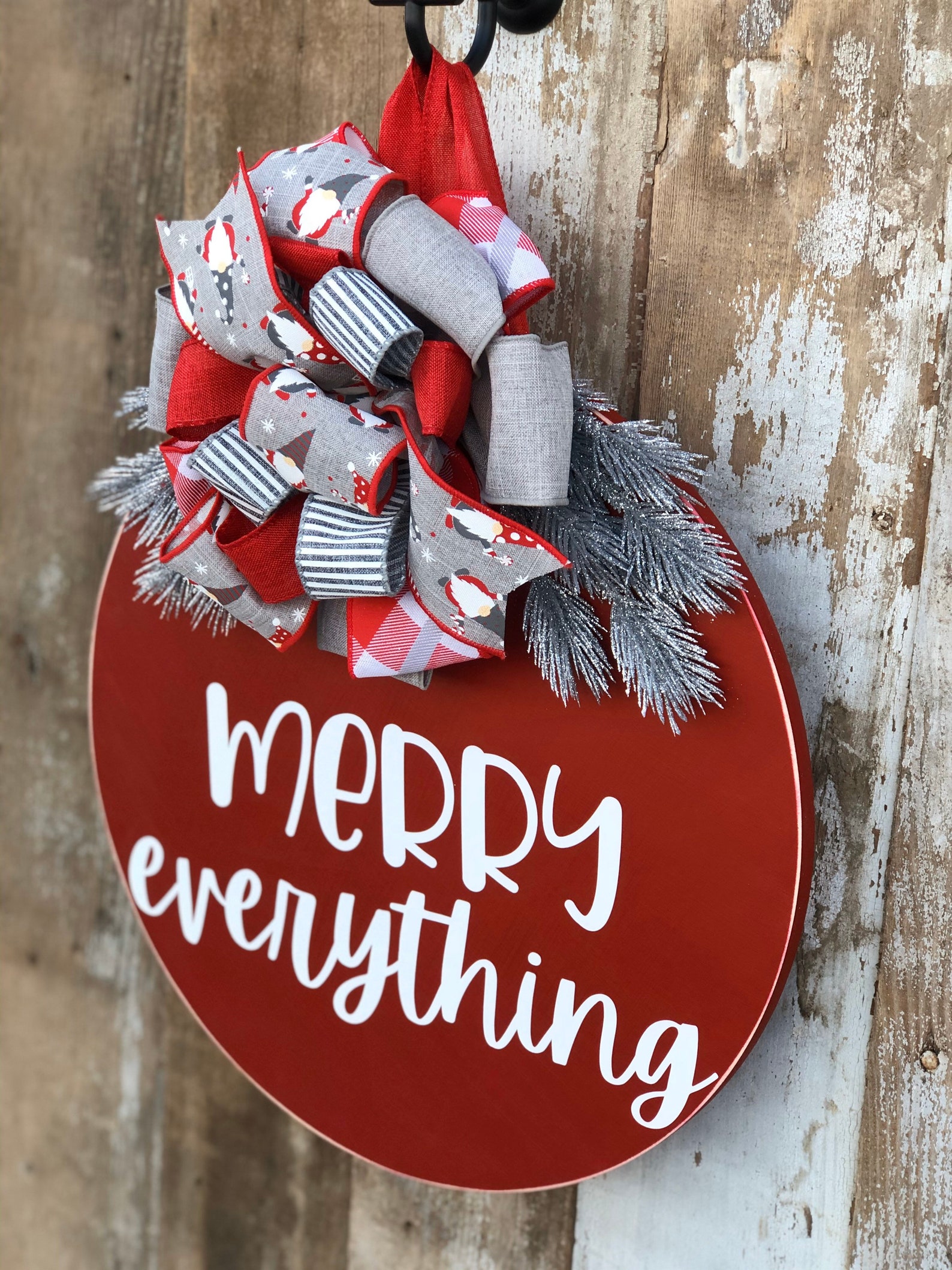 Merry Christmas door hanger front door sign Christmas door | Etsy