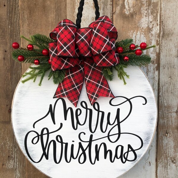 Round Christmas Sign - Etsy