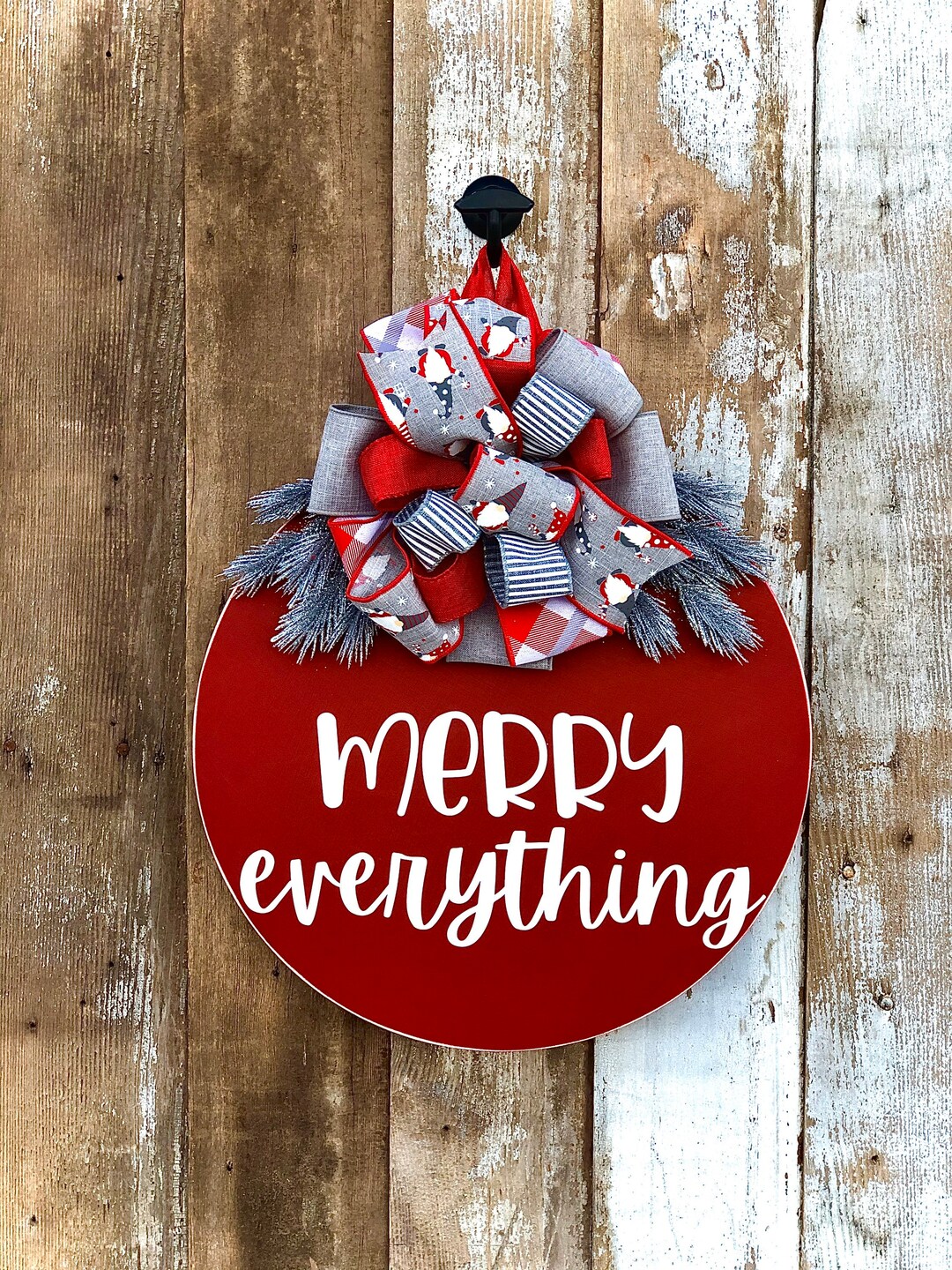 Merry Christmas Door Hanger, Front Door Sign, Christmas Door Wreath ...