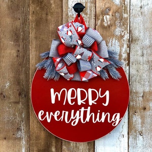 Merry Christmas Door Hanger, Front Door Sign, Christmas Door Wreath ...