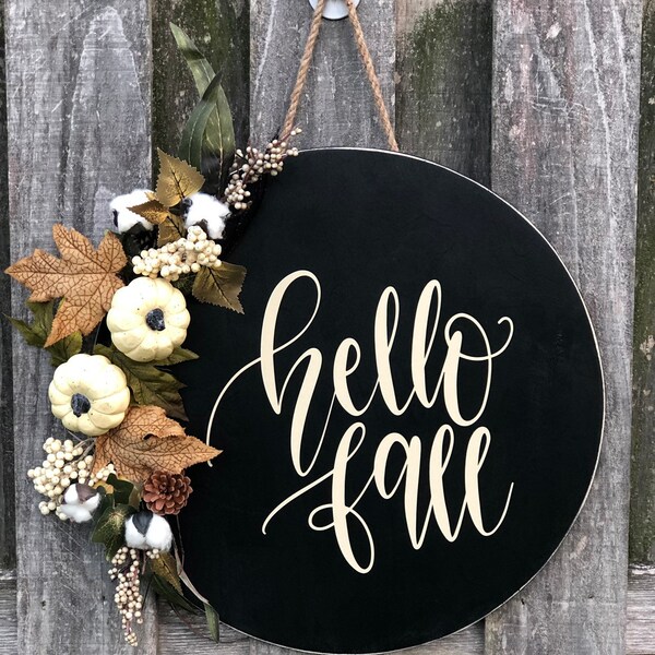 Fall Circle Door Sign - Etsy