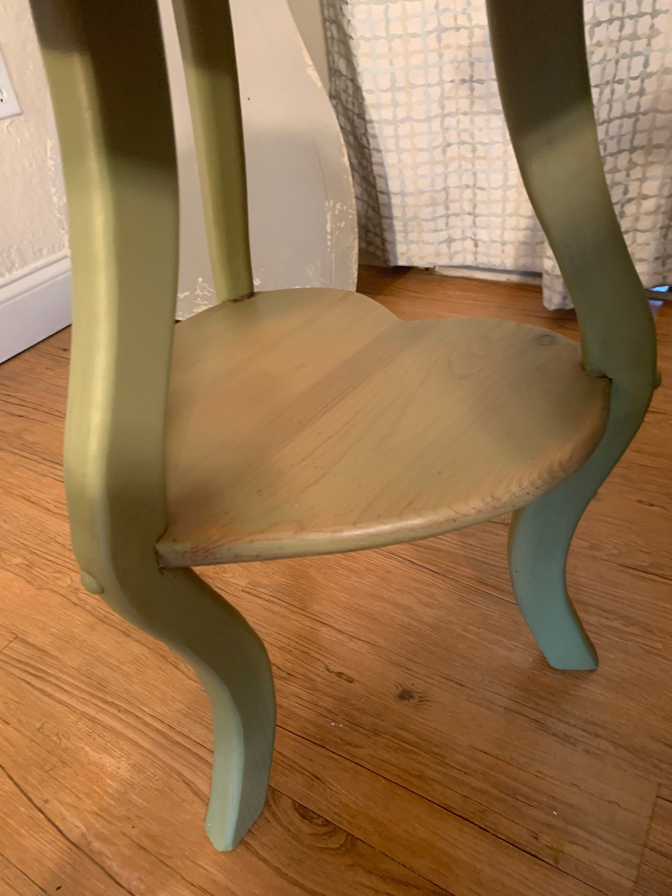 Rustic Handcrafted Pine Heart Shaped Colorwashed Side Table ...