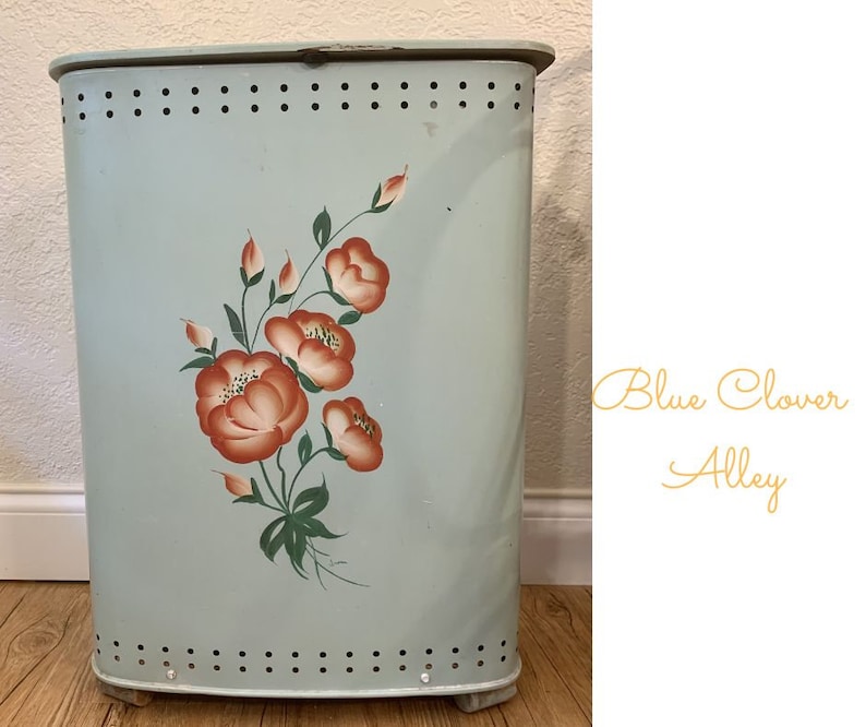 Vintage 50's DETECTO Tin Floral Clothes Hamper - Etsy