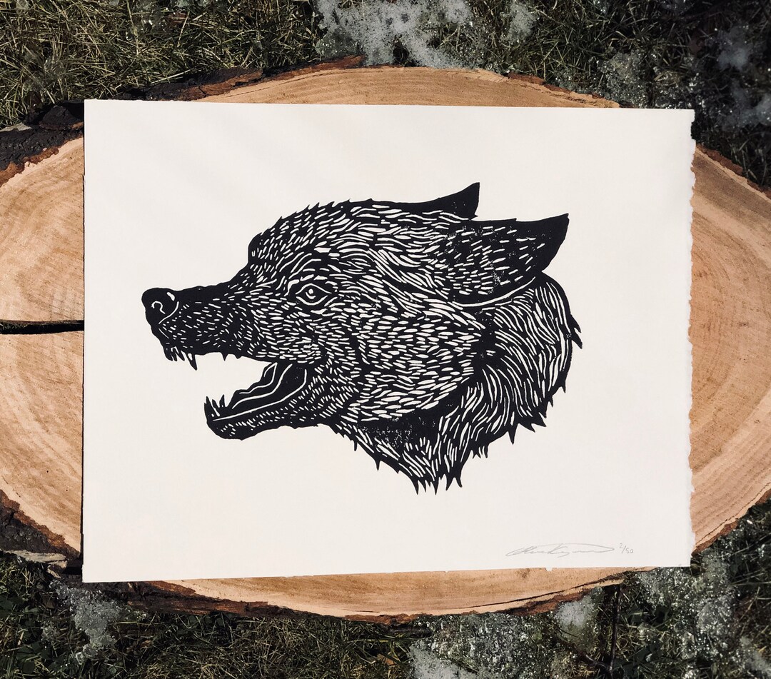 Wolf Head Lino - Etsy