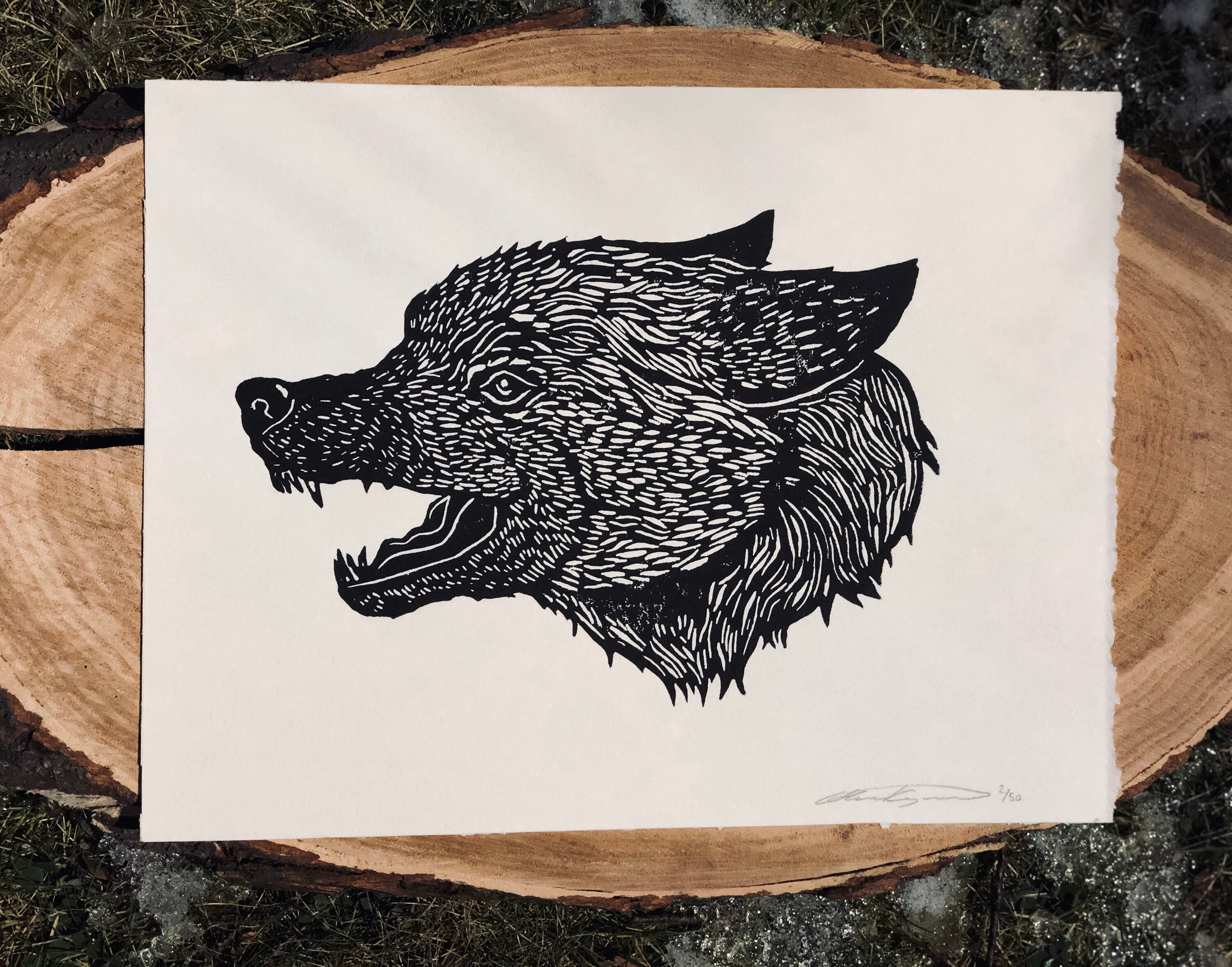 Wolf Head Lino | Etsy