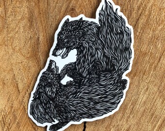 Wolf Wolves Stickers One Inch Round Seals - Etsy