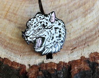 Snow Leopard Hard Enamel Pin Chonky Snow Leopard - Etsy